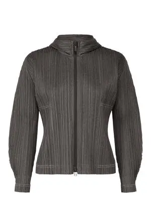 PLEATS PLEASE BY ISSEY MIYAKE Hooded Denim Jacket - Black