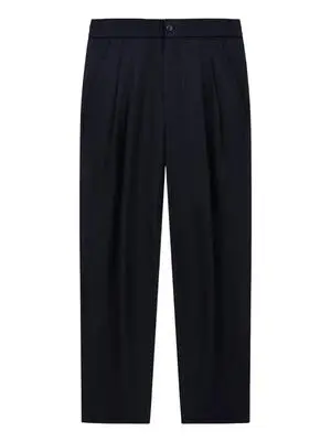 Giorgio Armani Pinstriped Wide-leg Trousers - Black