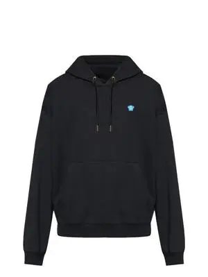 Versace Medusa Patch Drawstring Hoodie - Black