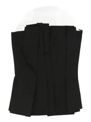 RÓHE Pleated Bustier Top - Black