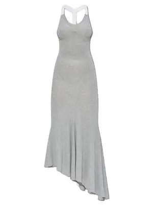 Off-White Sleeveless Cut-out Asymmetric Dress - Gray