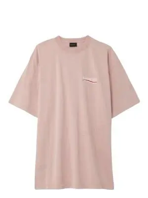 Balenciaga Logo Embroidered Crewneck T-shirt - Nude