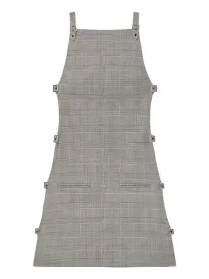 COURREGES Prince Of Wales Multi-strap Mini Dress - Sand/mud Brown