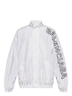 Balenciaga Logo Print Zip-up Jacket - White