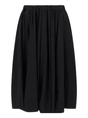Comme Des Garçons Pleated Skirt With Drawstring Waist - Black