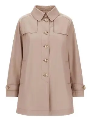 Herno Single-breasted A-line Coat - Nude