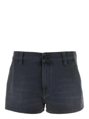 Miu Miu Logo Detailed Shorts - Grey