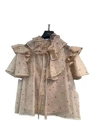 Dior Ruffled Polka Dot Blouse - Nude