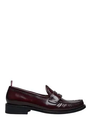 Thom Browne Leather Penny Loafers - Black
