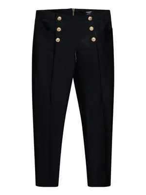 Balmain Straight Leg Zip Closure Pants - Black
