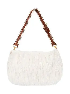 Dries Van Noten Fringed Leather Shoulder Bag - Ivory