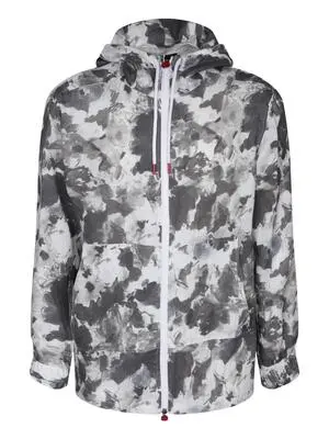 Kiton Abstract Print Hooded Jacket - Gray