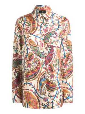 Etro Floral Paisley Motif Satin Twill Shirt - Multicolor