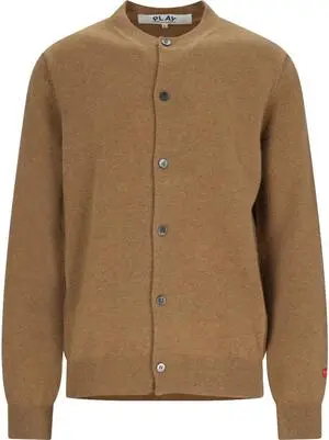Play Comme Des Garcon Cardigan With Heart Patch - Brown