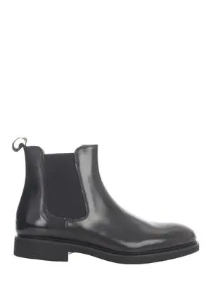 DOUCAL'S Round Toe Slip-on Chelsea Boots - Black