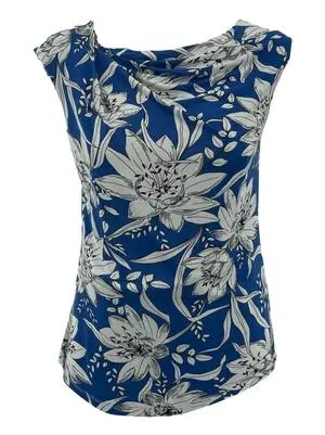 Max Mara Sleeveless Floral Print Top - Gray