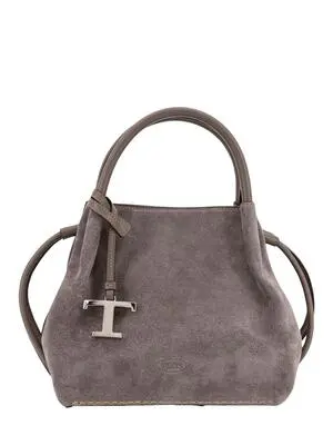 TOD'S Logo Detailed Tote Bag - Gray