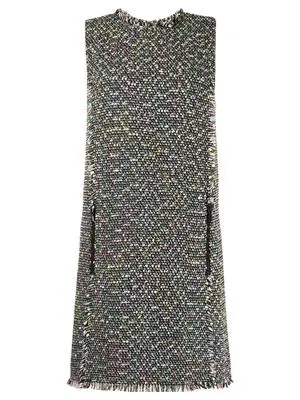 Emporio Armani Tweed Detail Sleeveless Dress - Multicolor