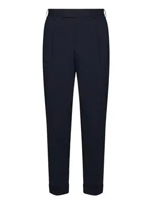 PT TORINO Virgin Wool-blend Cropped Trousers - Black