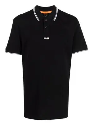 Hugo Boss Logo-print Polo Shirt - Black