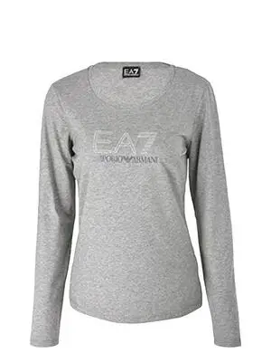 EA7 Long Sleeve Logo T-shirt - Gray
