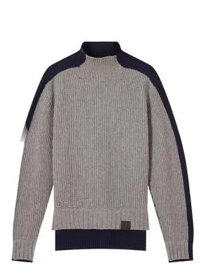 Stella McCartney Contrast Panelled Turtleneck Jumper - Gray