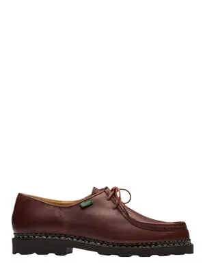 Paraboot Round Toe Business Shoes With Logo Detail - Red