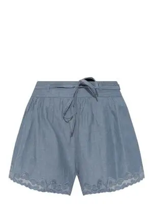 Ulla Johnson Elowen Shorts With Lace Embroidery - Gray