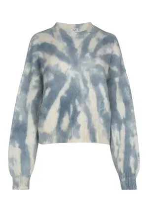 CELINE Celine Triomphe Tie-Dye Alpaca Wool Crew Neck Sweater