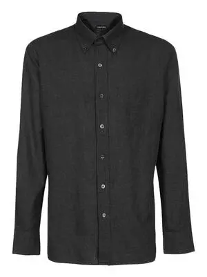 TOM FORD Lapel Long-sleeved Shirt - Black