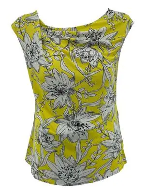 Max Mara Sleeveless Floral Print Top - Gray