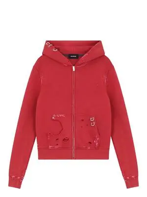 WE11DONE We11done Pierced Zip-Up Hoodie