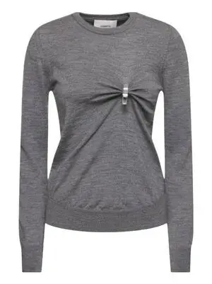 COPERNI Coperni Knitted Crew Neck Sweater With Clasp Detailing