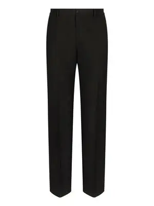 Dolce & Gabbana Virgin Wool Straight-leg Trousers - Black