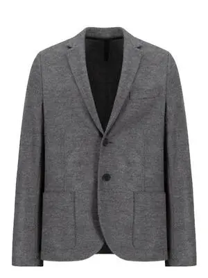 Harris Wharf London Blazer Vitale Barberis Houndstooth - Medium Gray