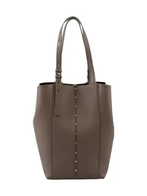 GOLDEN GOOSE Studded Leather Tote Bag - Brown