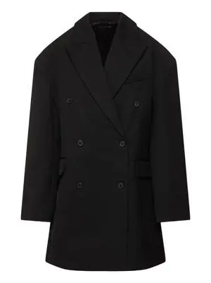 Wardrobe.NYC Double Breasted Tailored Coat - Black