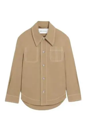 Ami Buttoned Worker Jacket - Taupe