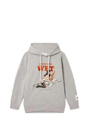 Stella McCartney Stella McCartney Graphic Print Drawstring Hoodie Light Gray