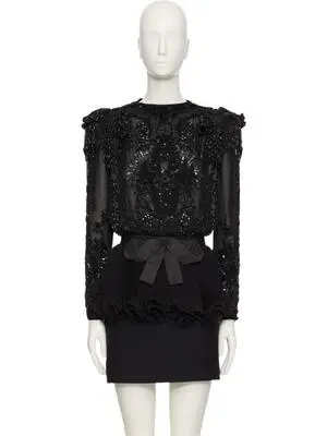 VALENTINO Valentino Long Sleeve Embellished Dress