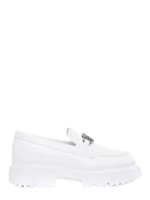 Hogan Logo-buckle Platform Loafers - White