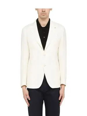 Tagliatore Herringbone-pattern Blazer - White