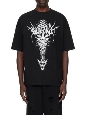 We11Done Skull Pattern T-shirt - Black