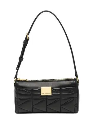 Karl Lagerfeld Quilted Logo Shoulder Bag - Black