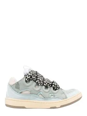 LANVIN Lanvin Curb Round Toe Lace-Up Sneakers Gray