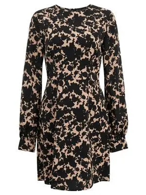 Sportmax Long Sleeve Floral Print Dress - Black