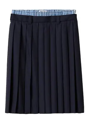 MIU MIU Miu Miu Pleated Batavia Midi Skirt