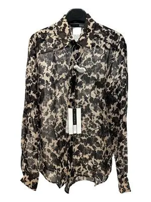 Sportmax Printed Long Sleeve Shirt - Black
