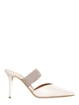 MALONE SOULIERS Braided High Heel Mules - White