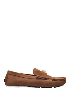 Versace Medusa Leather Loafers - Brown